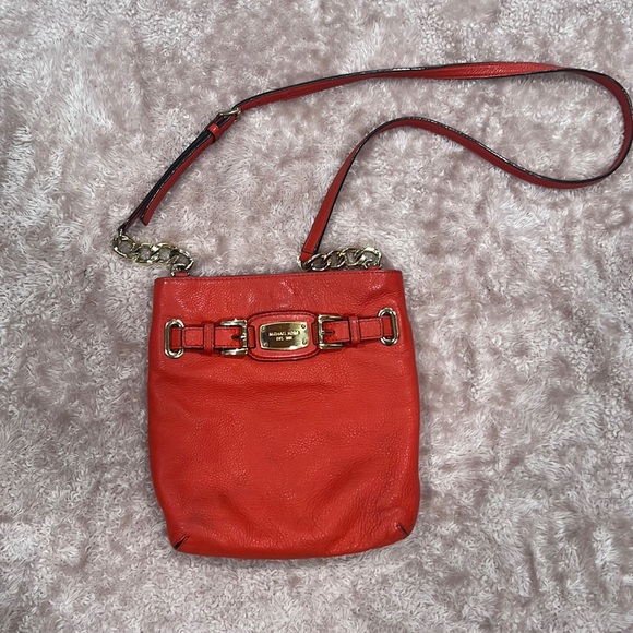 Michael Kors | Bags | Authentic Michael Kors Hamilton Orangered Pebble ...